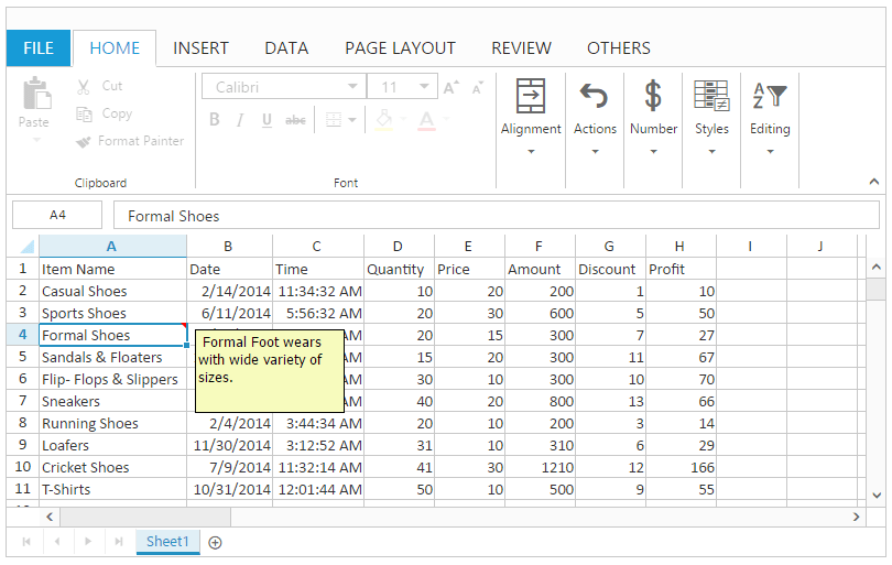 Cell Range With Spreadsheet Widget For Syncfusion Essential JS