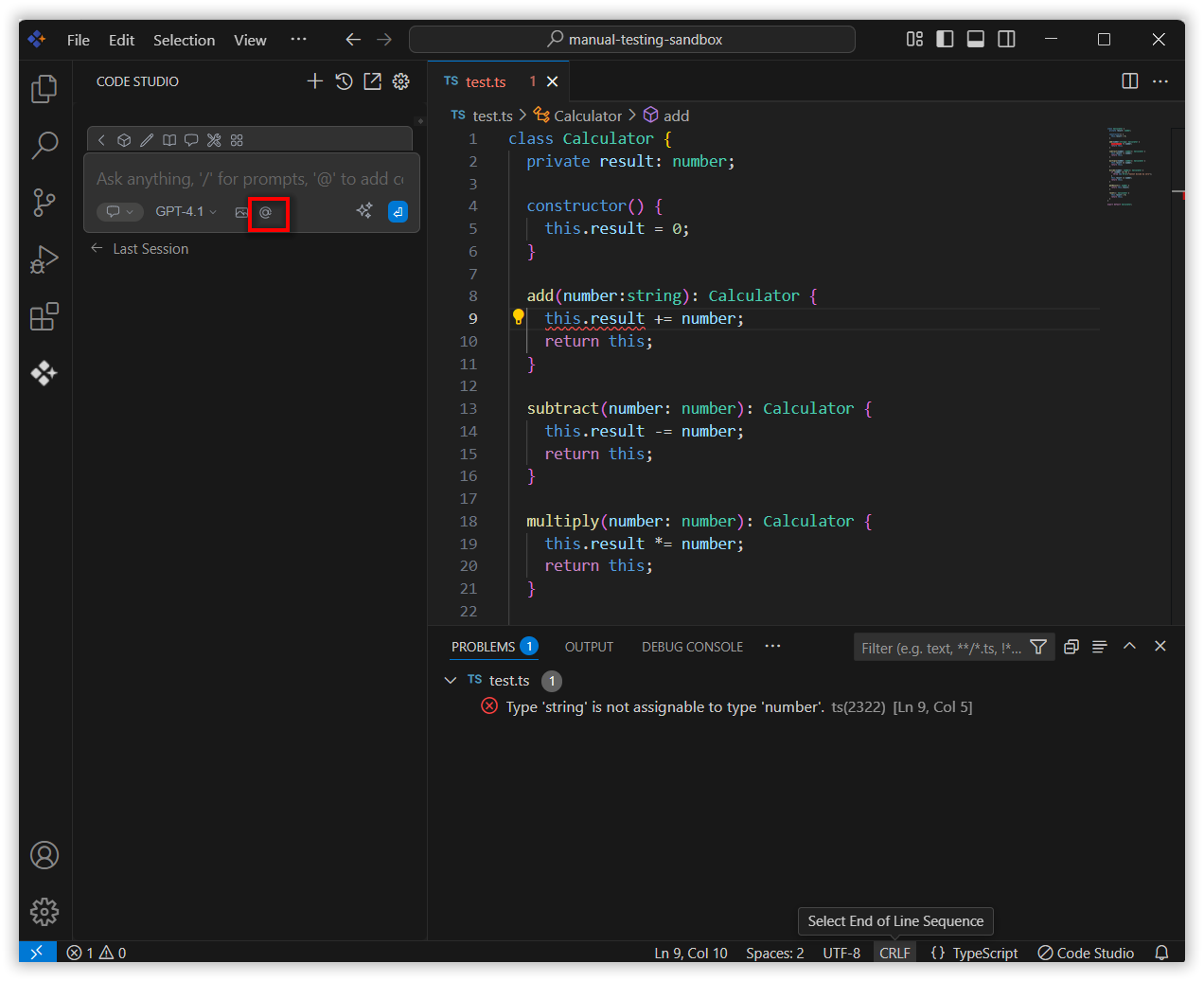 Using the Problems Context in Syncfusion Code Studio