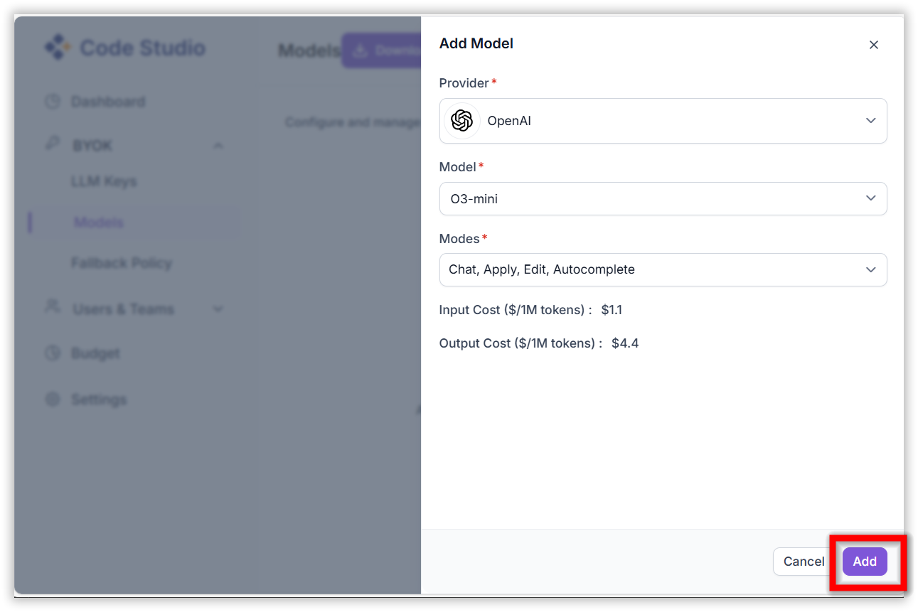 How to Add Local and BYOK Models
