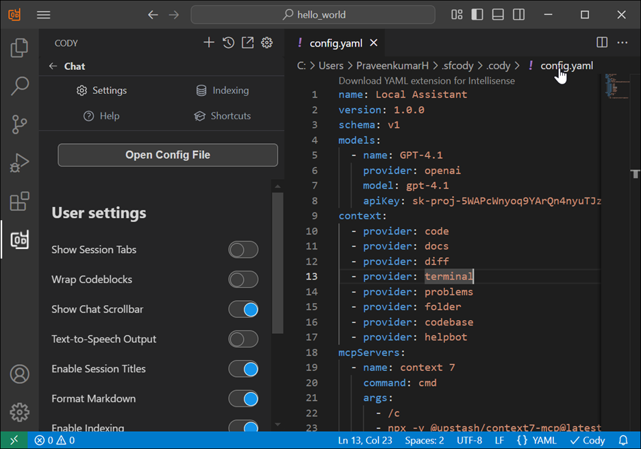 Cofigure the Syncfusion code studio