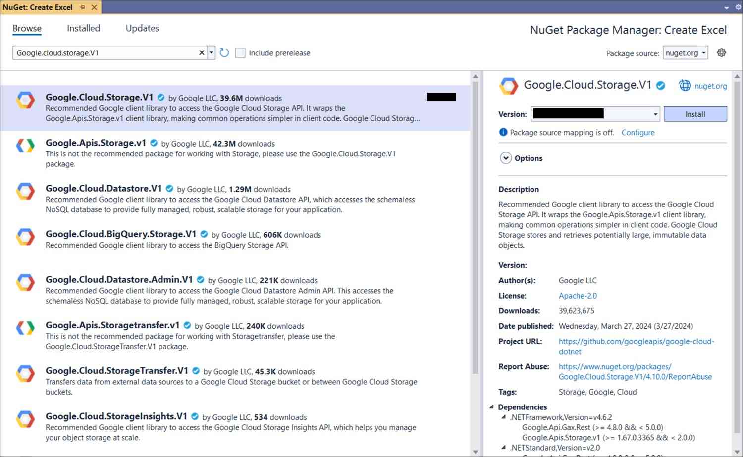 Loading and saving Excel document in Google Cloud Storage | Syncfusion