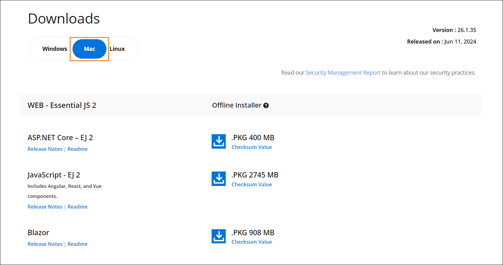 Downloading Syncfusion FileFormats Mac installer - Syncfusion