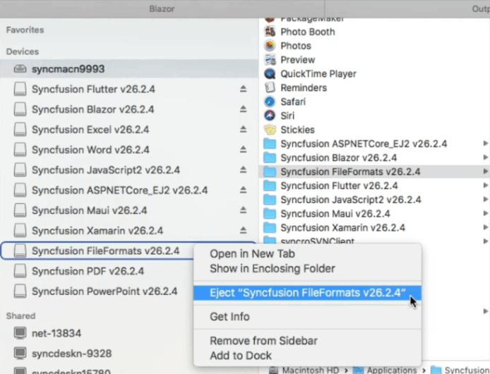 Installing Syncfusion FileFormats Mac installer - Syncfusion