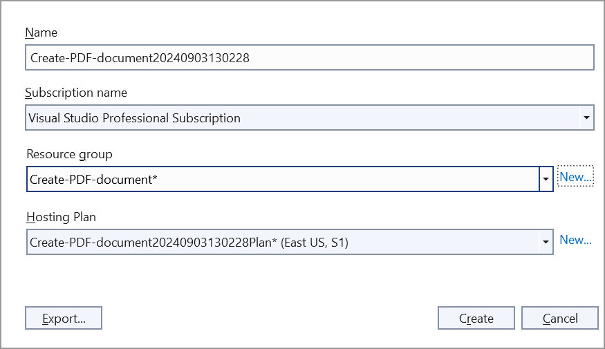 Create PDF document in Azure App Service on Windows | Syncfusion