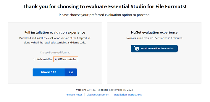 Downloading Syncfusion PDF offline installer - Syncfusion