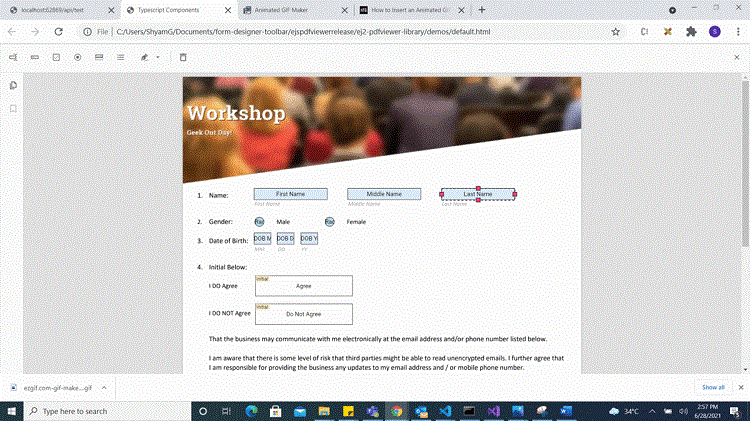 Create UI interaction in Angular Pdfviewer component | Syncfusion