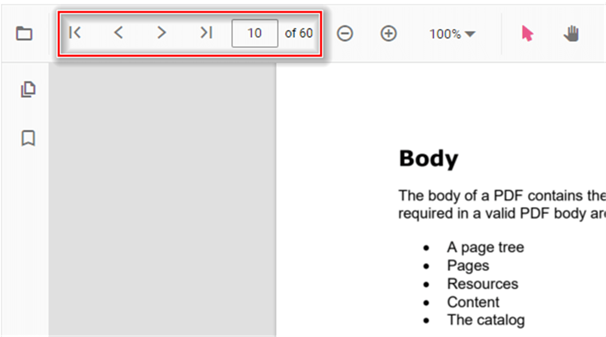 Navigation in EJ2 ASP.NET MVC PDF Viewer | Syncfusion