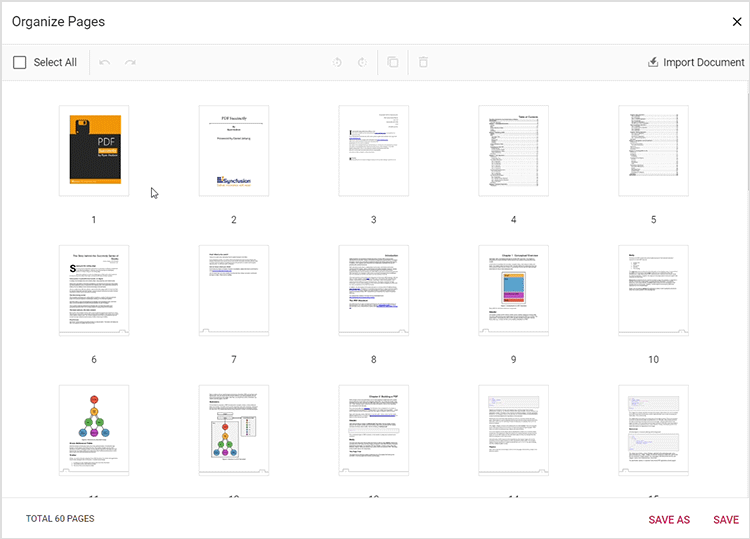 Organize Pages with EJ2 ASP.NET Core PDF Viewer | Syncfusion