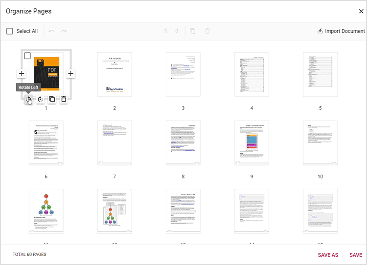 Organize Pages with EJ2 ASP.NET Core PDF Viewer | Syncfusion