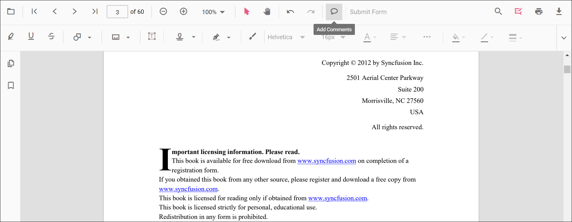 Sticky Notes Annotation In Ej2 Aspnet Core Pdf Viewer Syncfusion