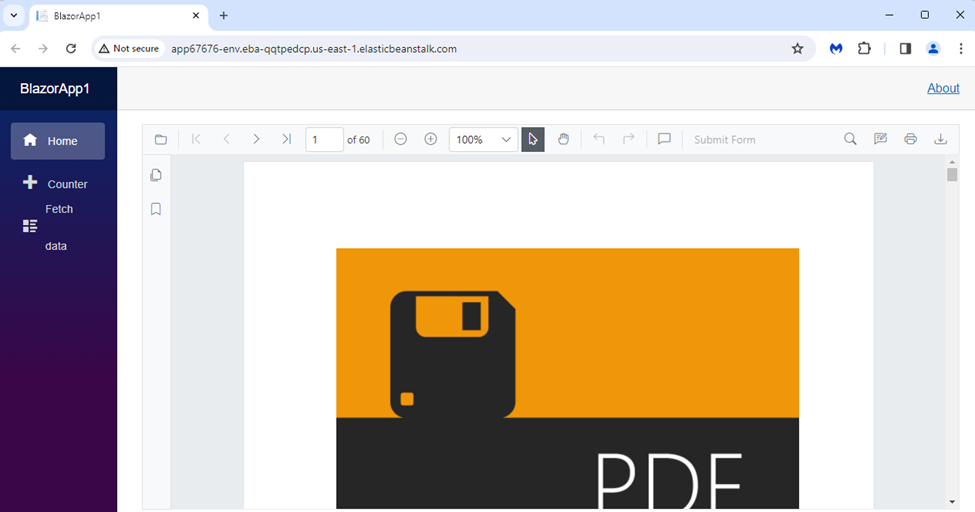 Blazor PDF Viewer deployment in AWS BeanStalk | Syncfusion
