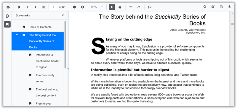 Navigation In Blazor Sfpdfviewer Component Syncfusion