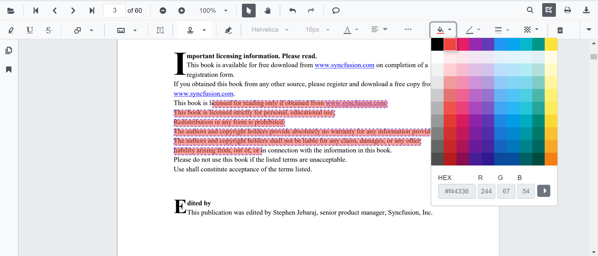 Text markup annotations in Blazor SfPdfViewer Component | Syncfusion