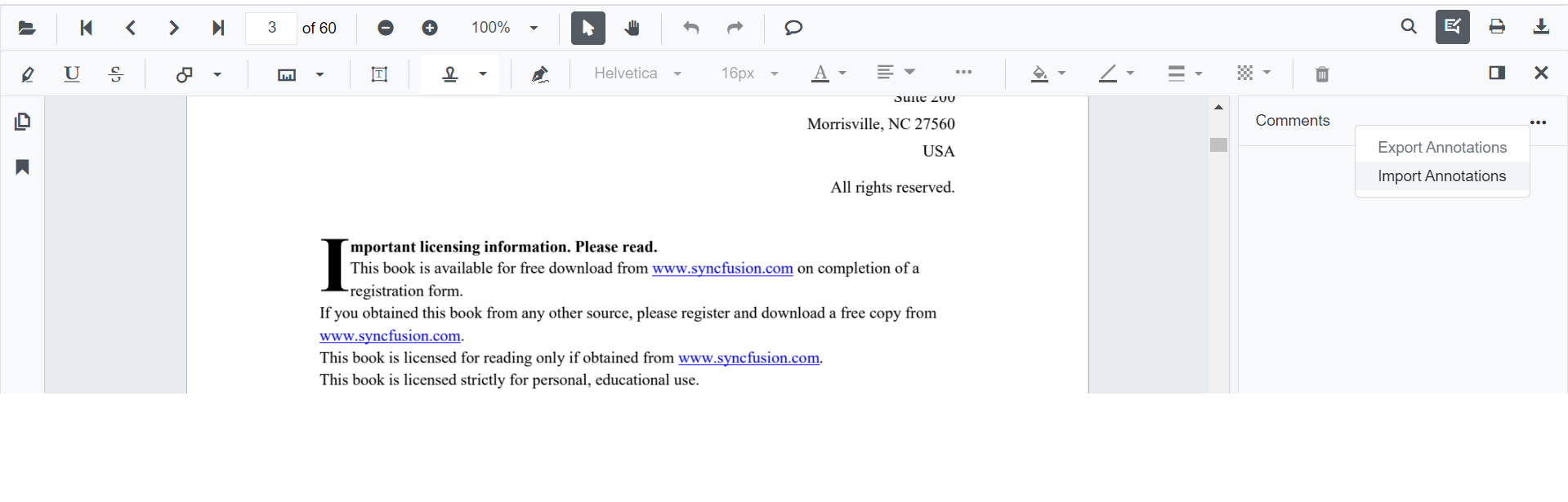 Import and Export annotations in Blazor SfPdfViewer | Syncfusion