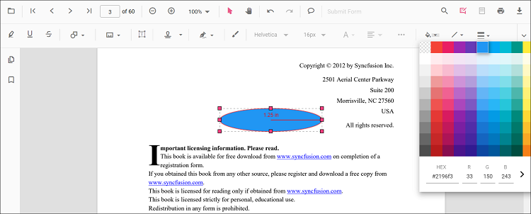 Perimeter annotation in TypeScript PDF Viewer | Syncfusion