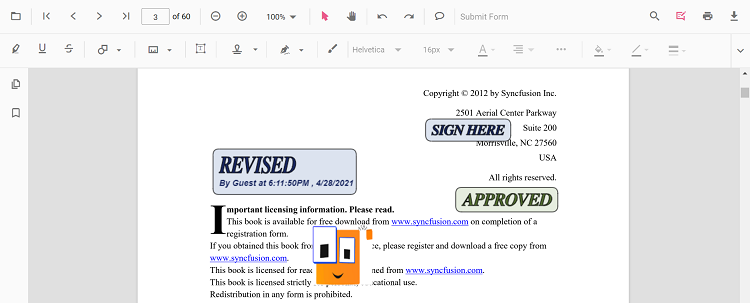 Stamp annotation in Typescript PDF Viewer control | Syncfusion