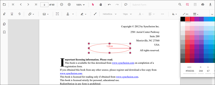 Measurement annotation in React Pdfviewer component | Syncfusion