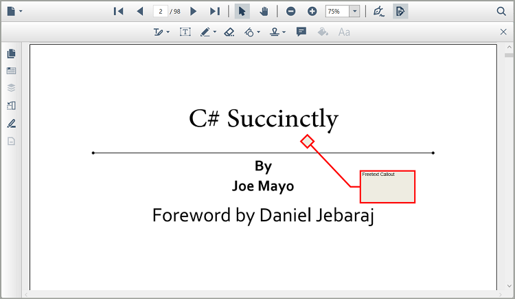 Text Callout Annotation in WPF Pdf Viewer control | Syncfusion®