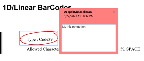 Ink Annotation in WPF Pdf Viewer control | Syncfusion®