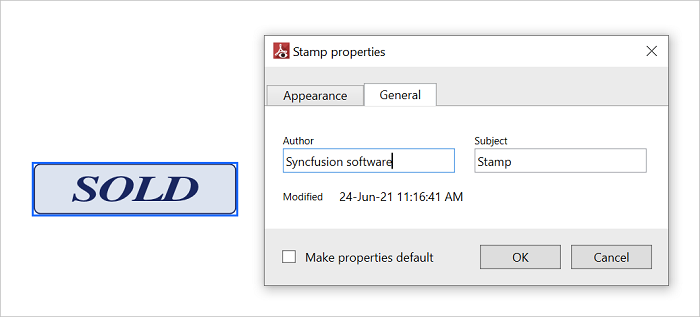 Stamp Annotation in WPF Pdf Viewer control | Syncfusion®