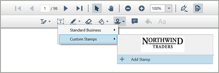 Stamp Annotation in WPF Pdf Viewer control | Syncfusion®