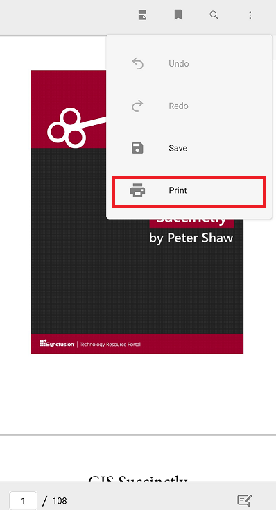Printing in PDF Viewer Xamarin.Android | Syncfusion