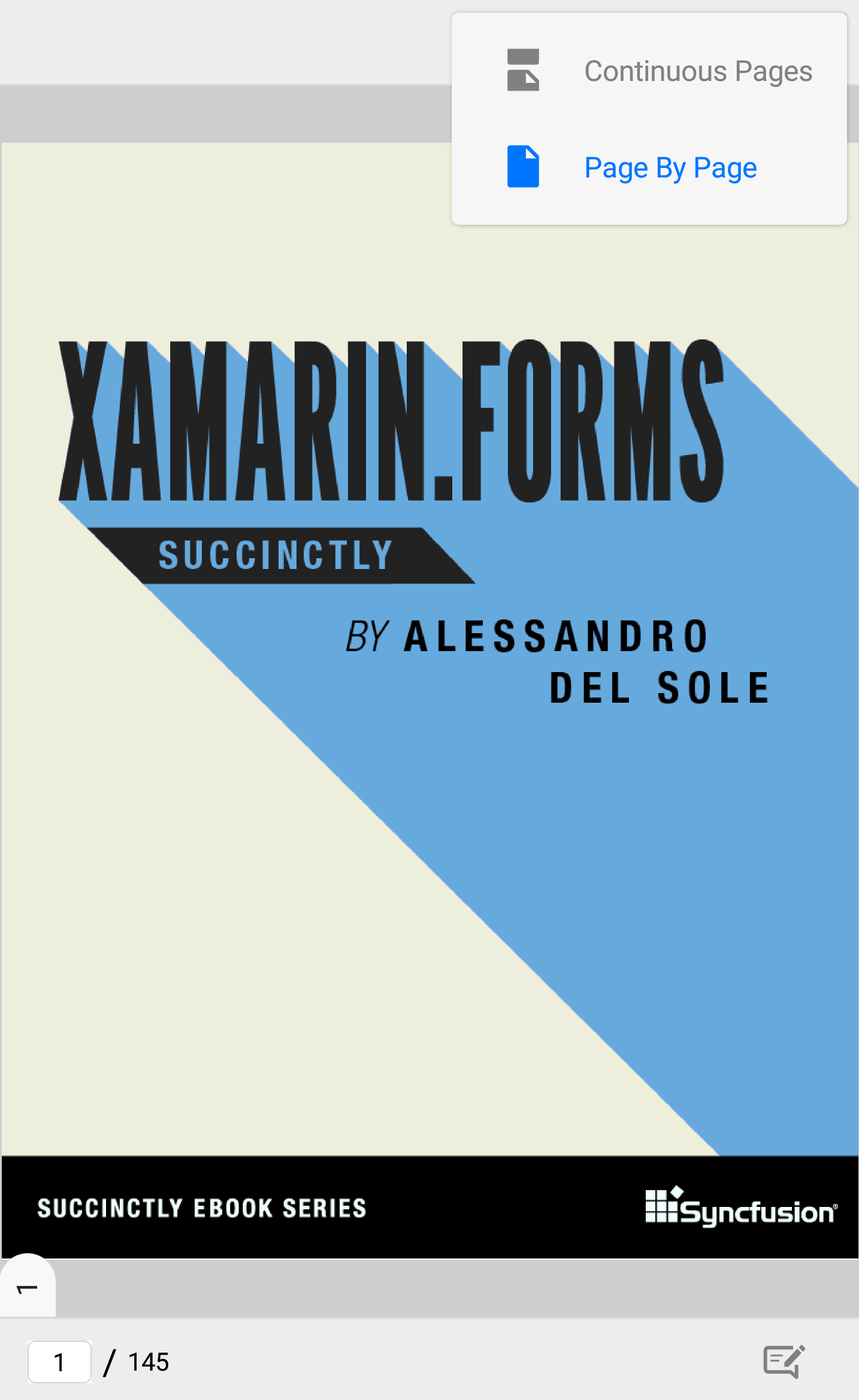 Single page view mode in Xamarin Pdf Viewer control | Syncfusion