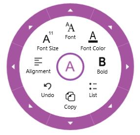 Radial Menu in UWP RichTextBox control | Syncfusion