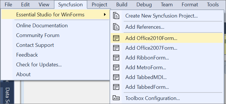 Syncfusion Item Template | WinForms | Syncfusion