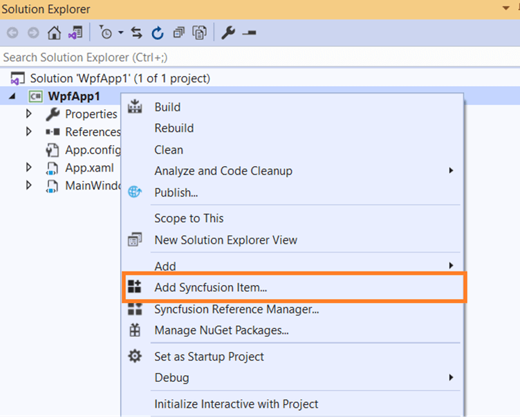 Syncfusion Item Template For Wpf Extension Syncfusion