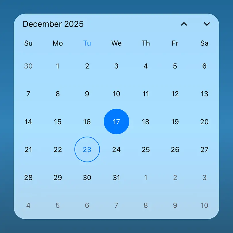 Liquid Glass Support for .NET MAUI Calendar | Syncfusion®