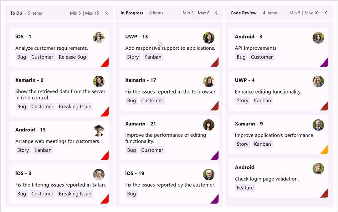 Workflows In Net Maui Kanban Board Control Syncfusion