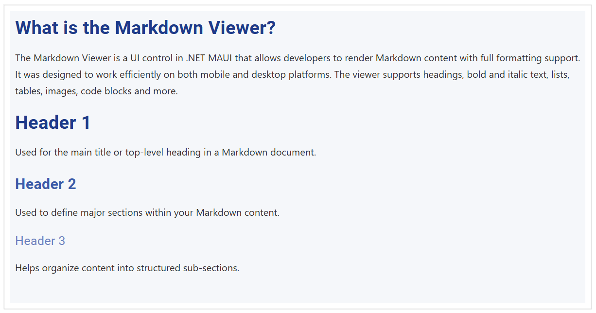Apply CSS Style Rules in .NET MAUI MarkdownViewer | Syncfusion
