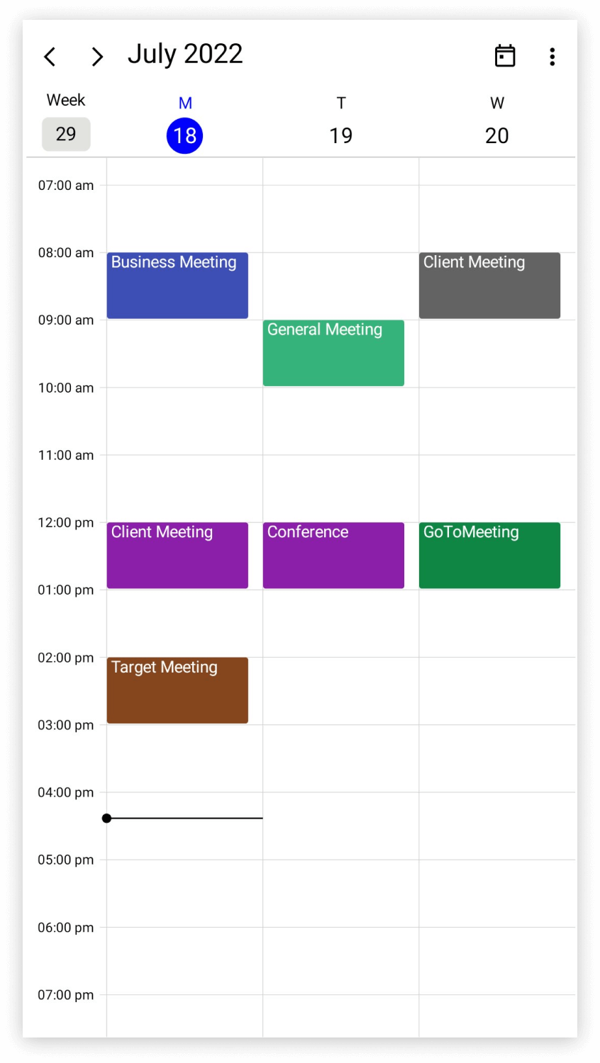 Day And Week Views In NET MAUI Scheduler Control Syncfusion