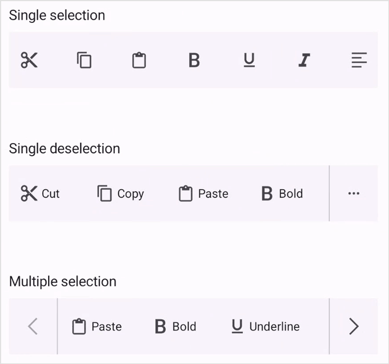Selection Mode in .NET MAUI Toolbar Control | Syncfusion®