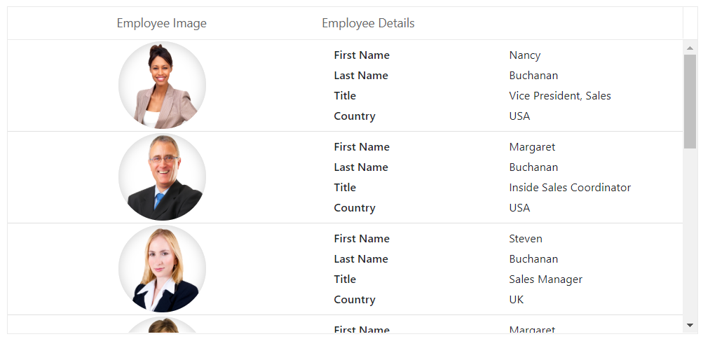 Templates in Blazor DataGrid Component | Syncfusion