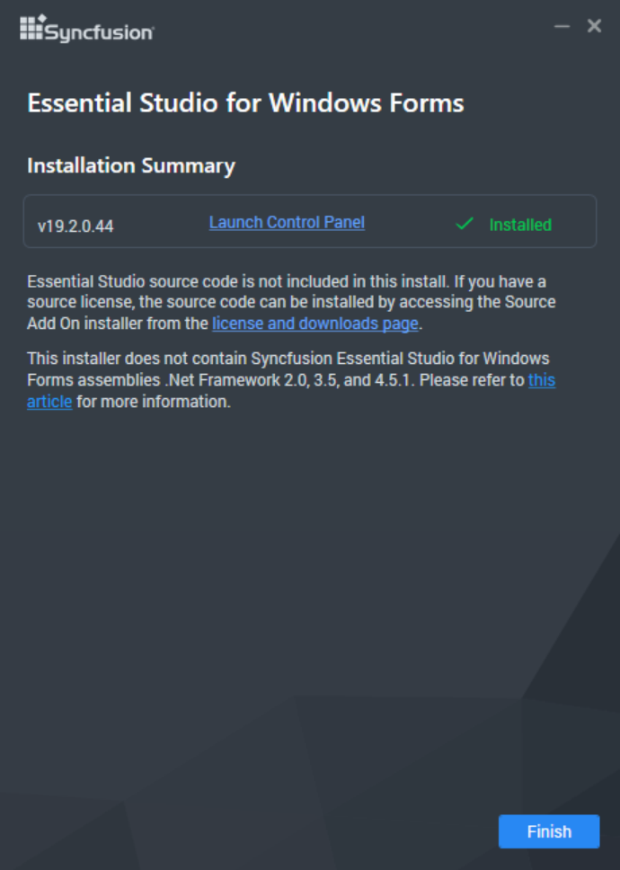 Essential Studio Offline Installer | WindowsForms | Syncfusion