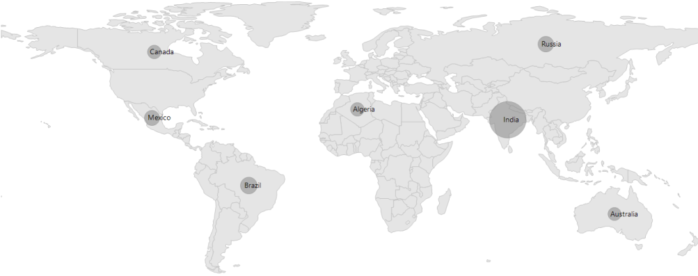 Bubbles In Windows Forms Map Control Syncfusion®