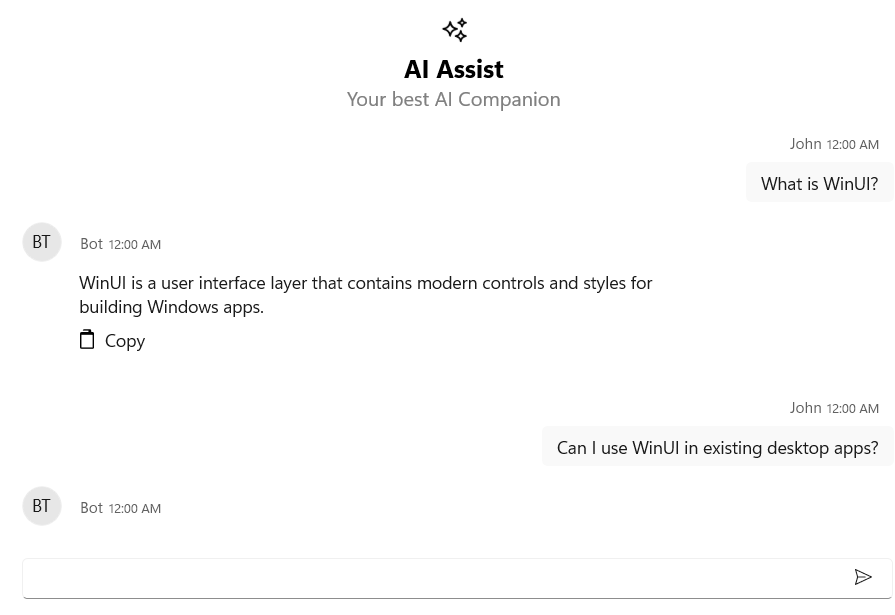 Response Toolbar in WinUI AI AssistView control | Syncfusion