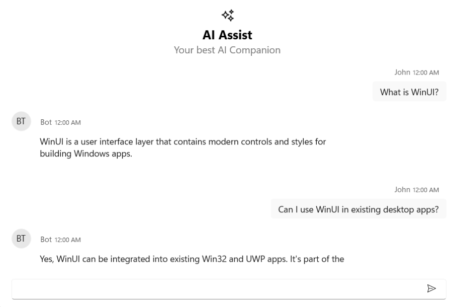 Response Toolbar in WinUI AI AssistView control | Syncfusion