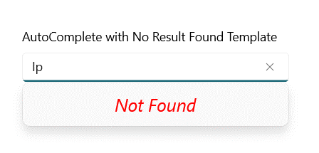 No Result Found in WinUI AutoComplete control | Syncfusion