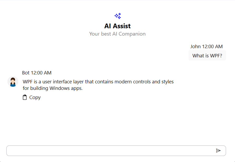 Response Toolbar In Wpf Ai Assistview Control Syncfusion
