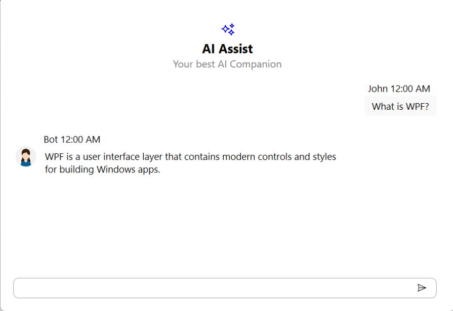 Response Toolbar In Wpf Ai Assistview Control Syncfusion