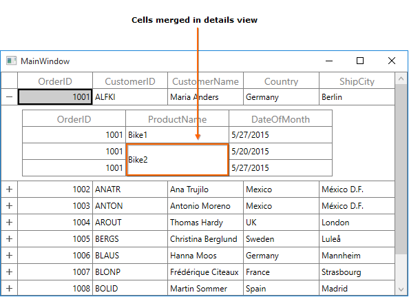 Merge Cells In WPF DataGrid Control Syncfusion