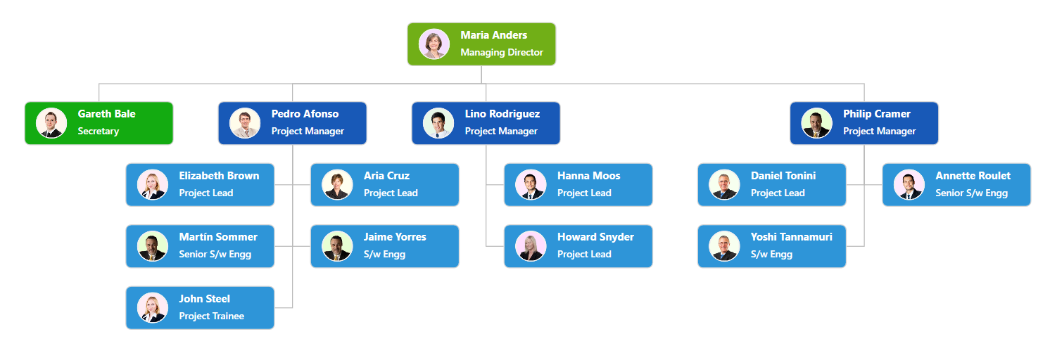 Organization layout in WPF Diagram control | Syncfusion