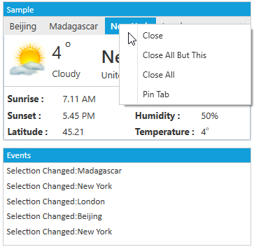 Pin and Unpin TabItems in WPF TabControl control | Syncfusion